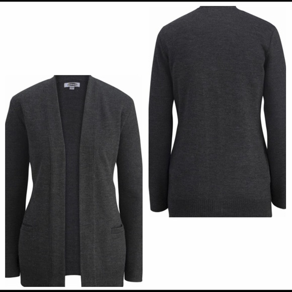 Edwards | Sweaters | Edwards Jersey Knit Acrylic Open Cardigan Charcoal ...